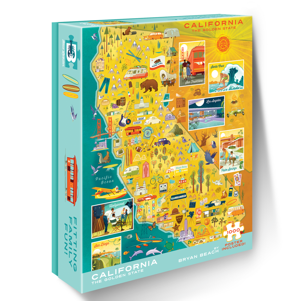 California: The Golden State 1000 Pc Puzzle – Blue Lobster Art and Puzzles
