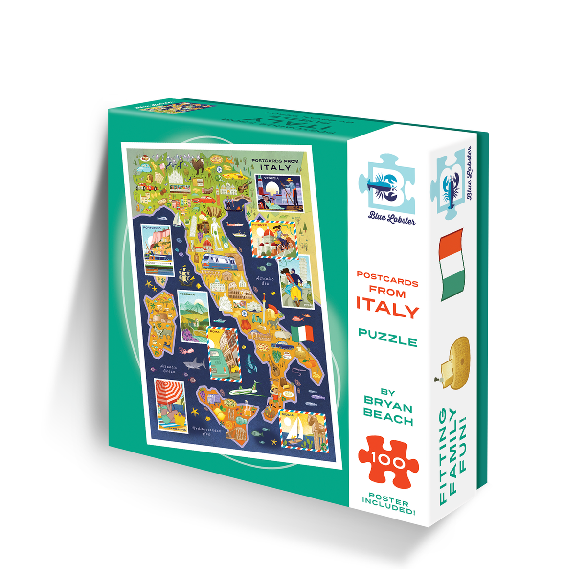 Postcards from Italy 100 Pc Puzzle – Blue Lobster Art and Puzzles